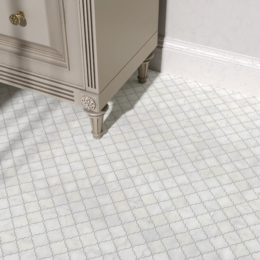 Carrara Marble Arabesque Mosaic Tile – NSG TILES