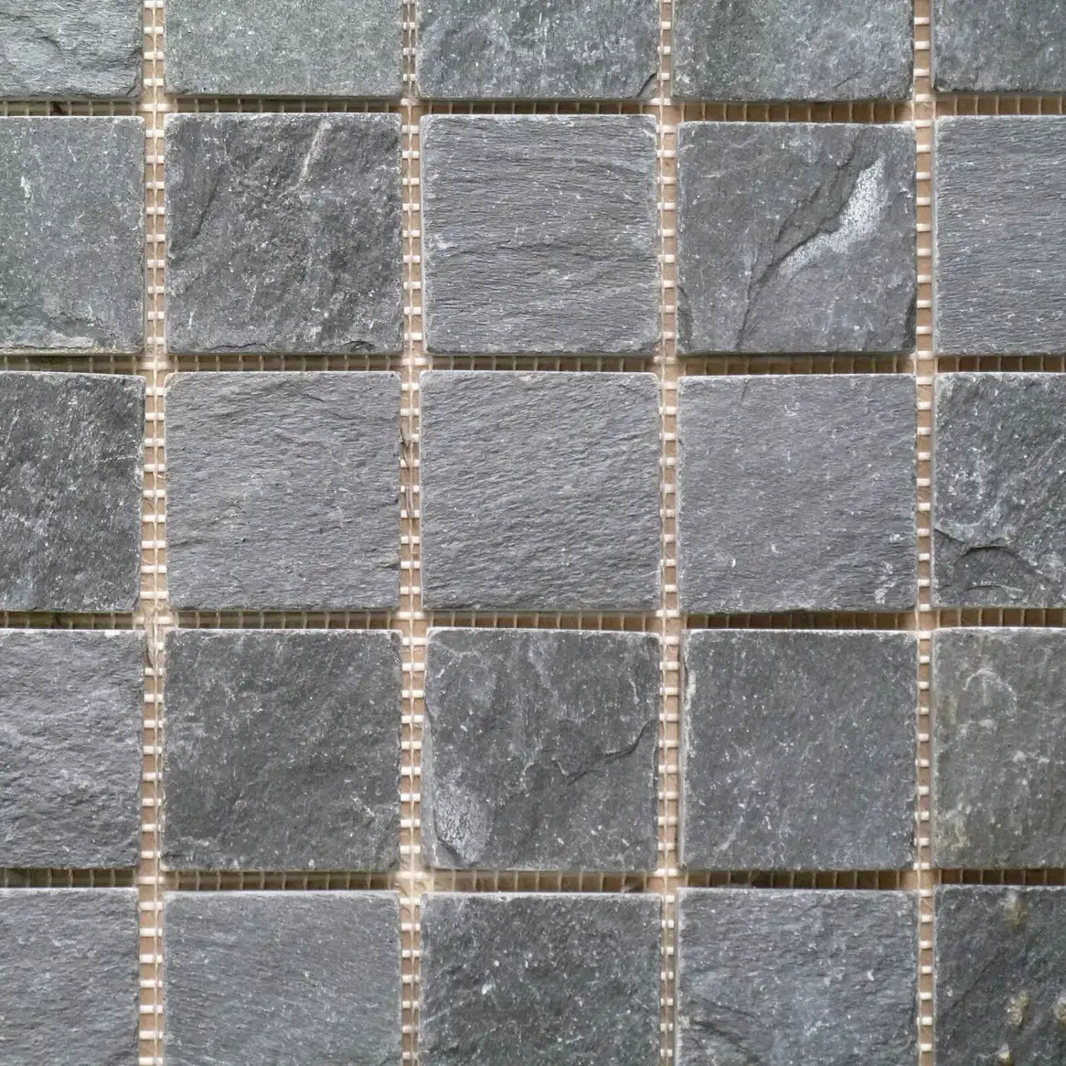 Charcoal Slate Mosaic Tile – Riven Finish – NSG TILES
